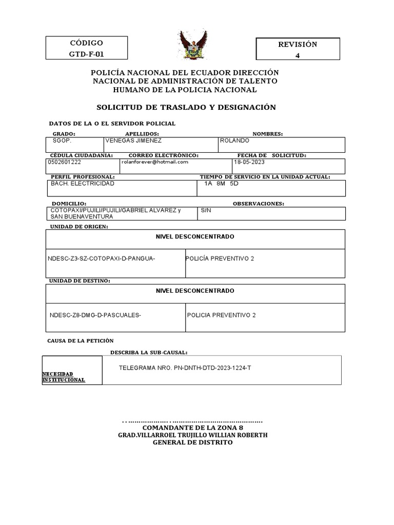 FORMULARIO F-01 (1) | PDF