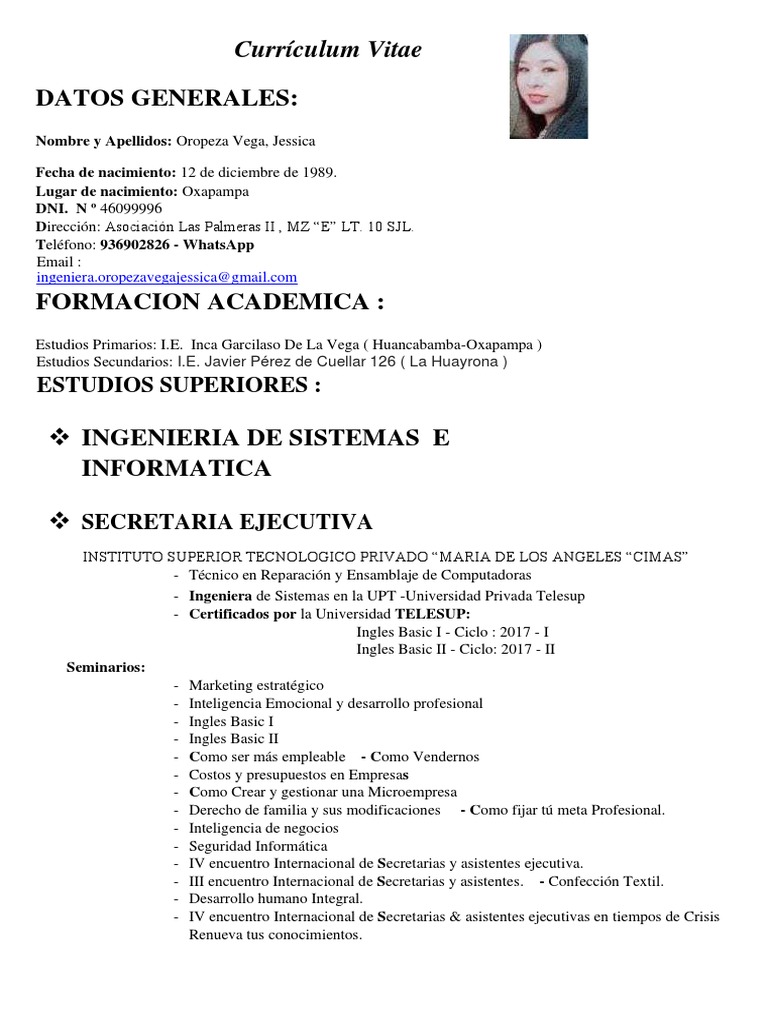 CV Jessi | PDF | Crecimiento personal y profesional
