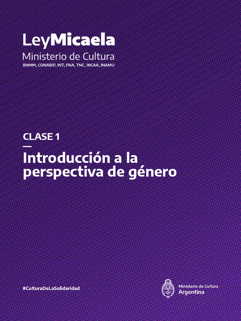 Cuadernillo #1 - Ley Micaela - 3° Cohorte 2022 | PDF | Género | Estudios de género