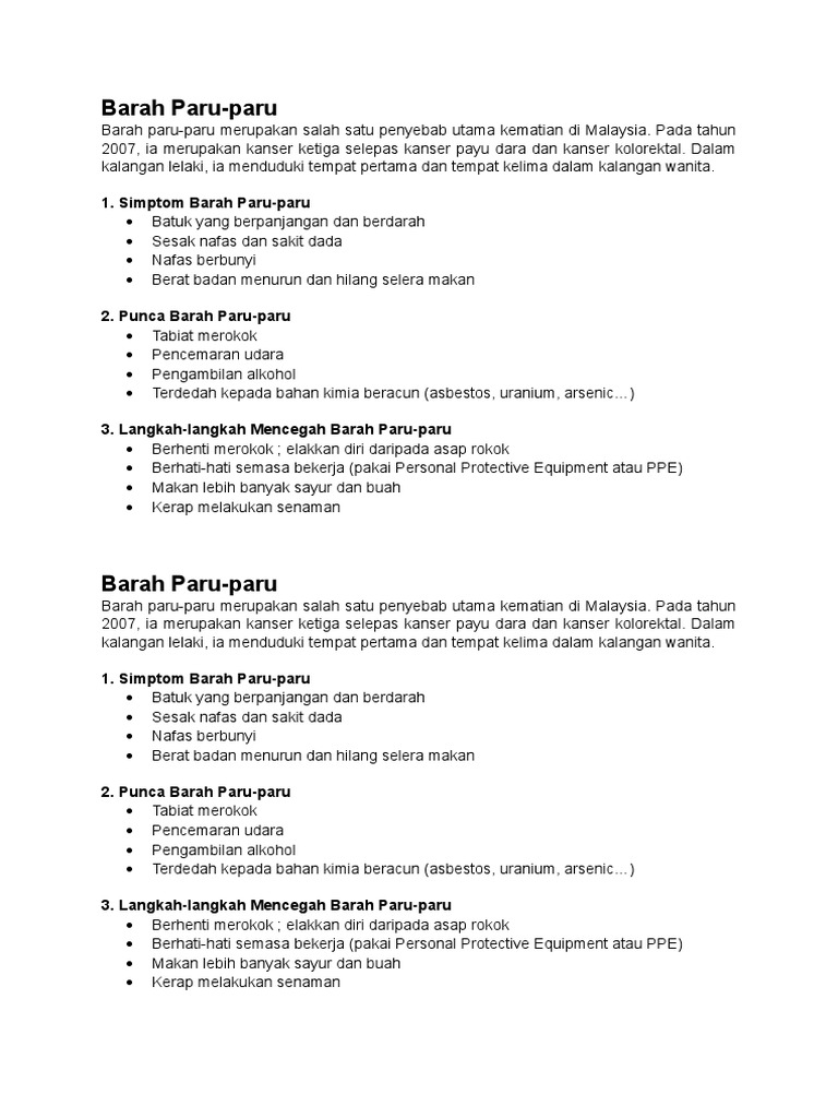 Barah Paru | PDF