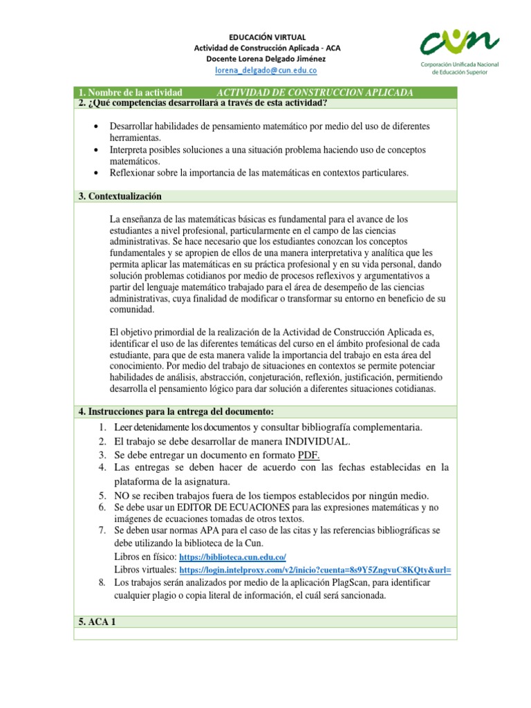 Aca 1 - Lógica para Ciencias Administrativas | PDF