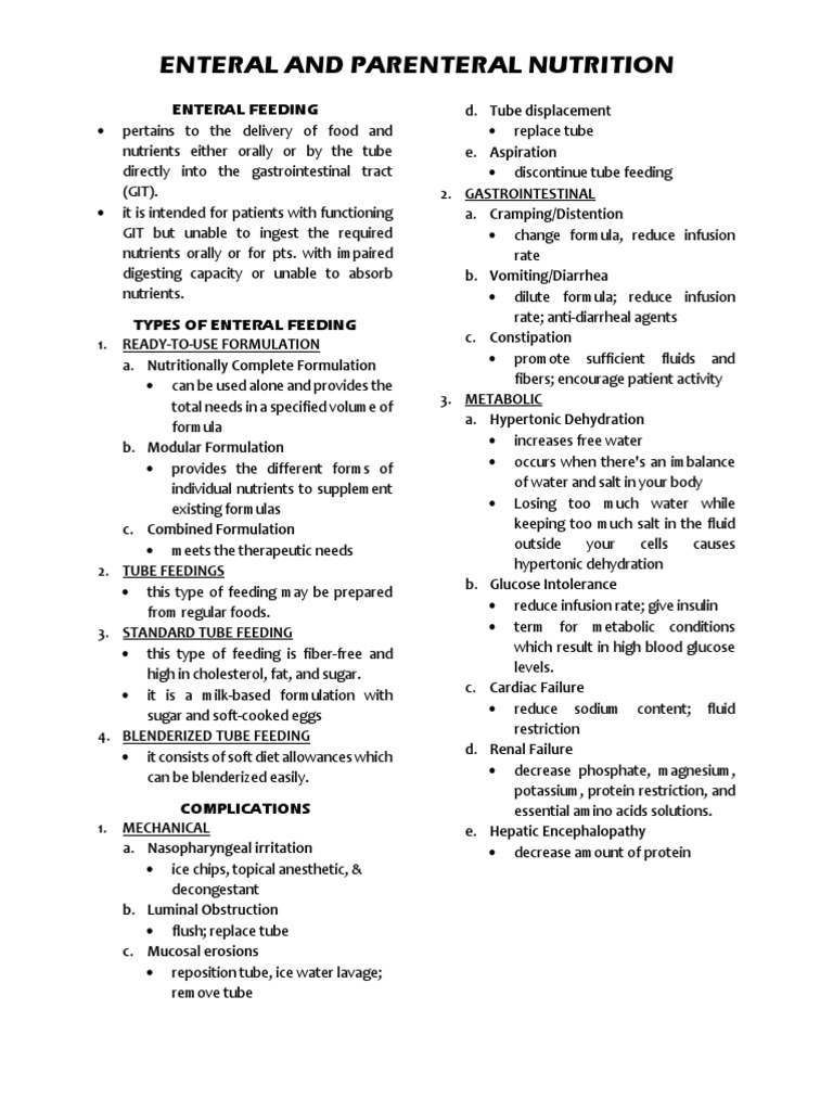 Nutridiet-Enteral and Parenteral Feeding | PDF | Intravenous Therapy ...