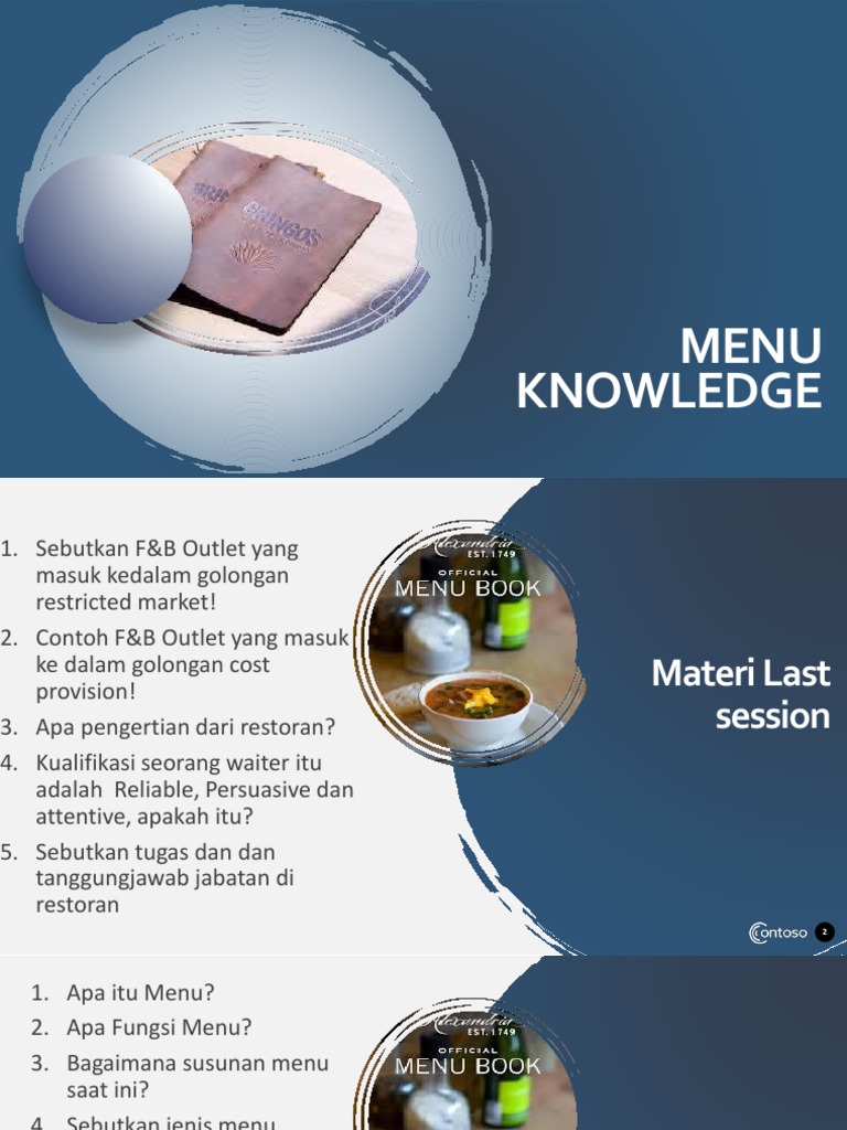 2 Pengetahuan Menu Dan Minuman | PDF