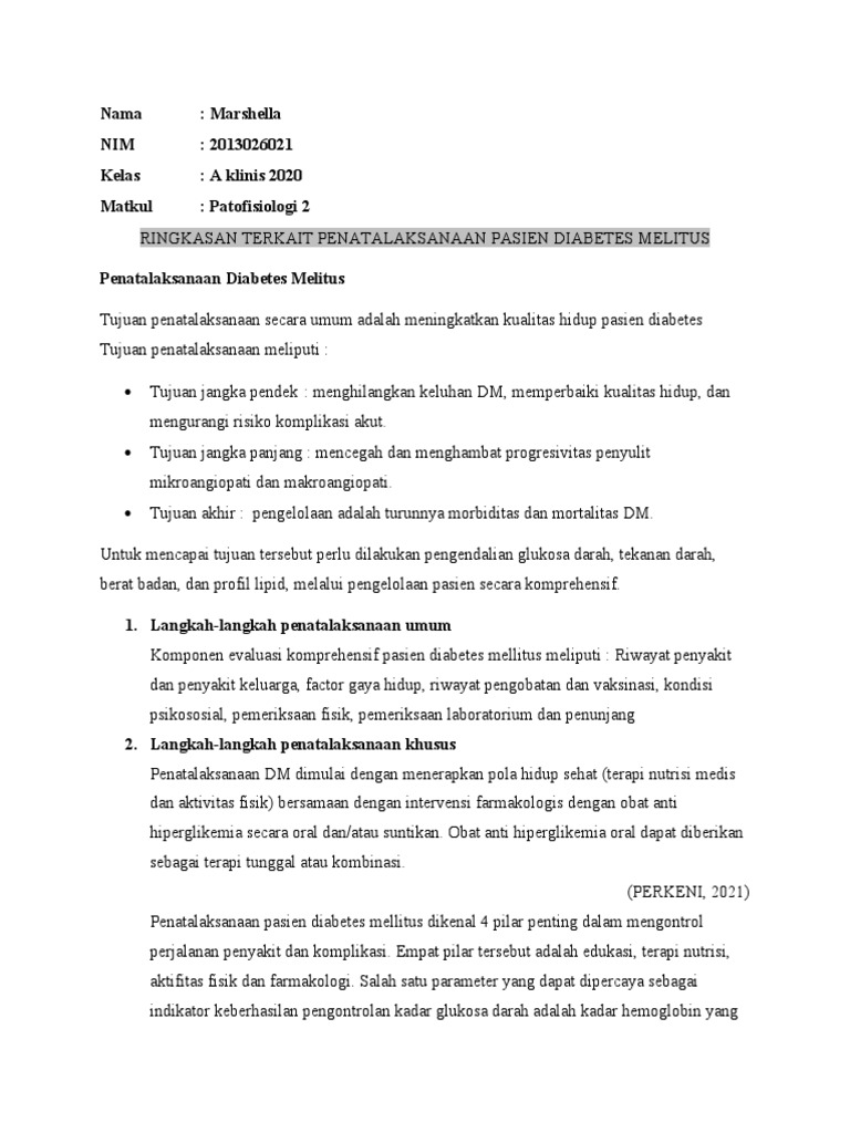 Penatalaksanaan Pasien DM | PDF