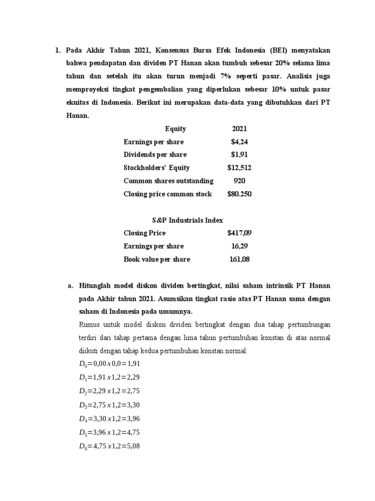 Tugas 2 - Teori Portofolio Dan Analisis Investasi - Syaifuddin Ikhsan - 042547775 | PDF