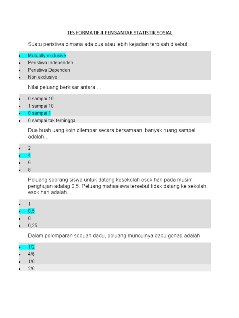Tes Formatif 4 | PDF