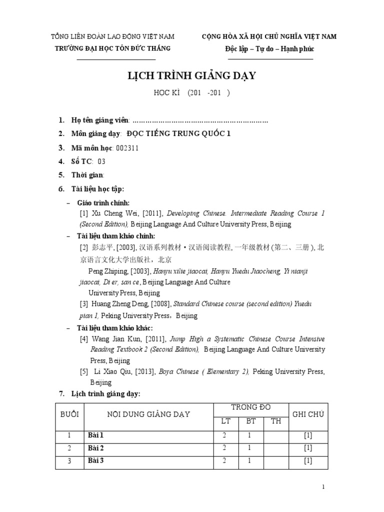 LTGD - Doc Tieng TQ 1 | PDF