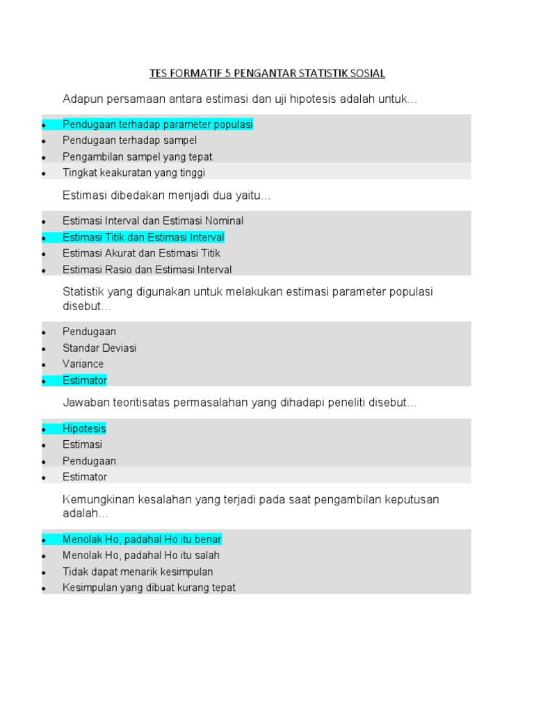 Tes Formatif 5 | PDF | Karier & Perkembangan | Bisnis