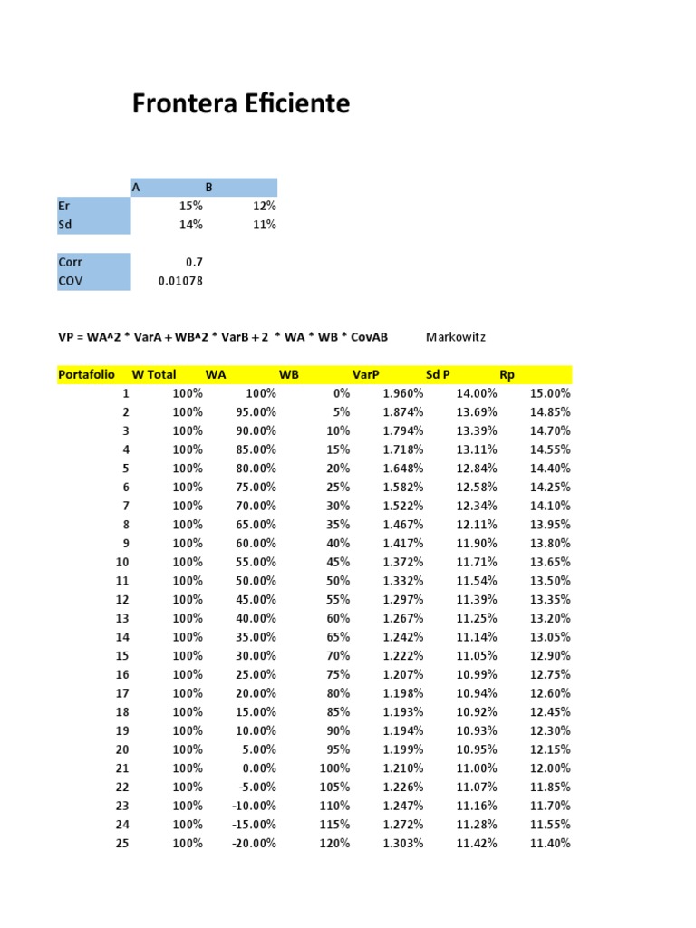 Frontera Eficiente | PDF