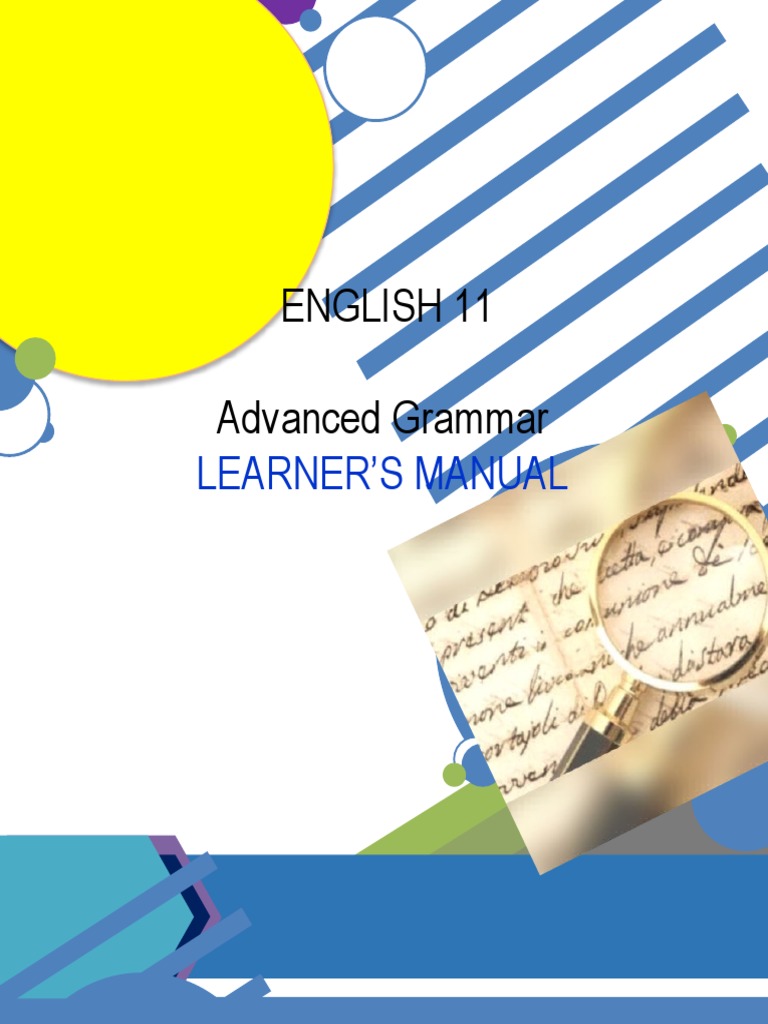 Advanced Grammar Manual Lesson 1 | PDF | Noun | Adjective