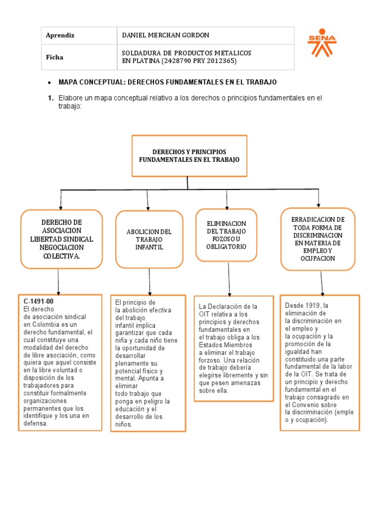 Mapa Conceptual Derechos Fundamentales en El Trabajo | PDF | Organización Internacional del ...