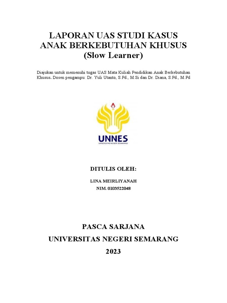 Lina Meirliyanah - Uas - Laporan Studi Kasus Anak Berkebutuhan Khusus | PDF