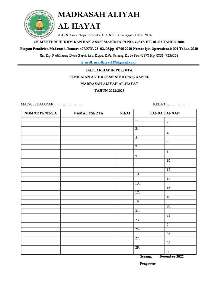Daftar Hadir Dan Berita Acara | PDF Daftar Hadir Dan Berita Acara | PDF