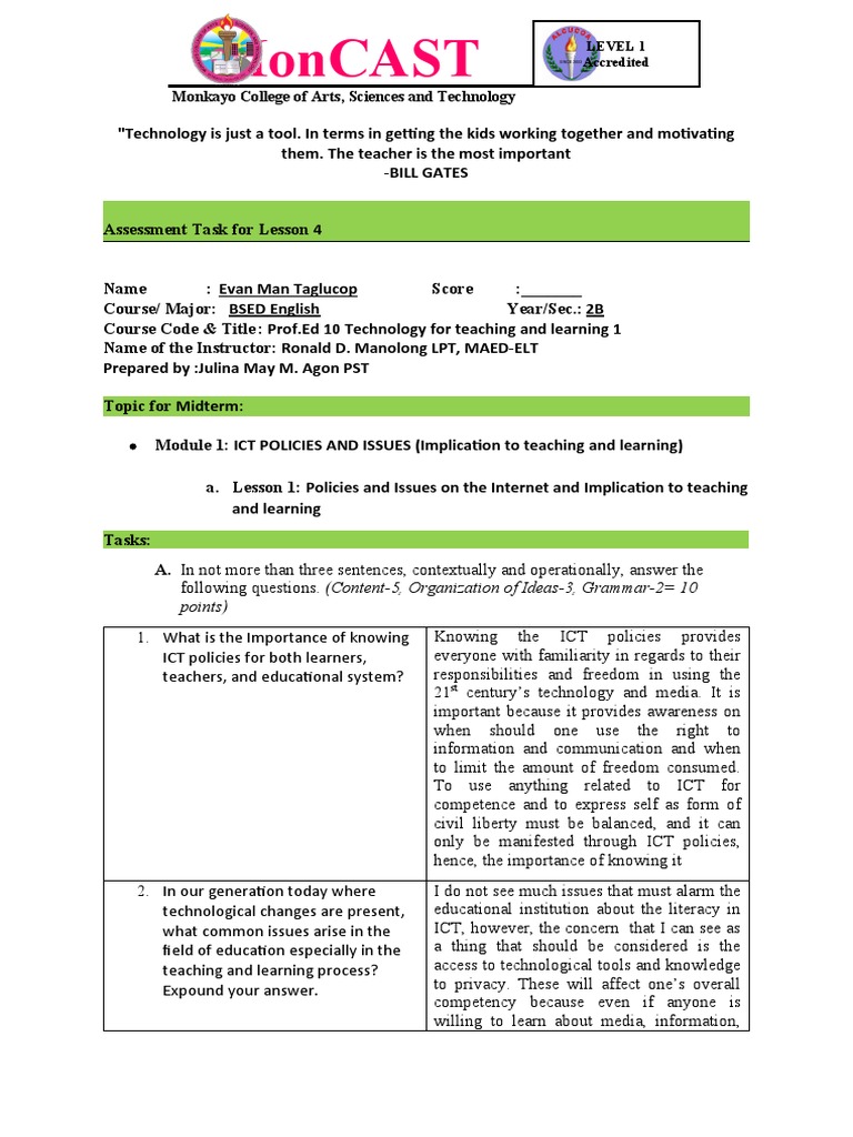 Assessment Task 4 | PDF | Educational Technology | Information And Communications Technology
