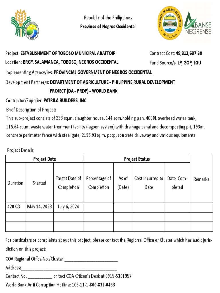 BILLBOARD_PRDP TOBOSO ABATTOIR 8'X8' | PDF