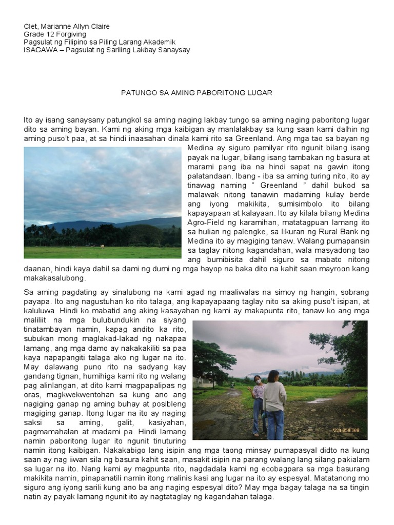 Lakbay Sanaysay | PDF