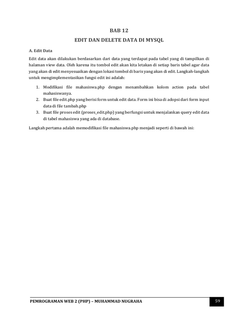 Modul 12 - Edit Delete Mysql | PDF