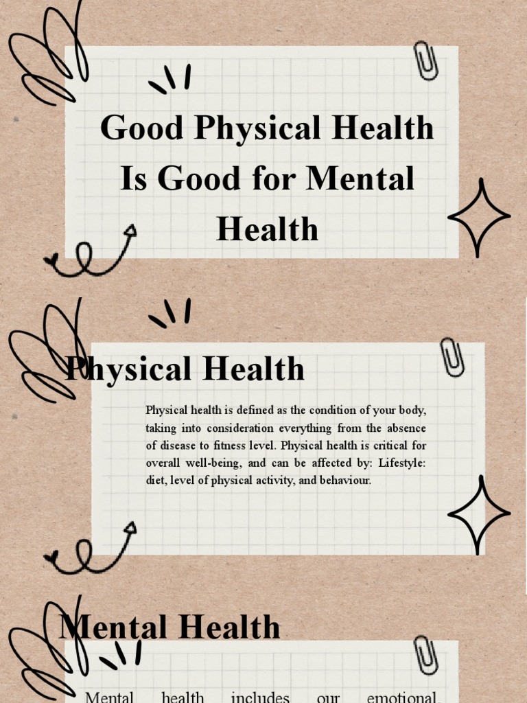 Good Physical Health Is Good For Mental Health PerDev | PDF