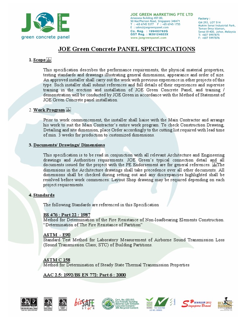 Technical Specifications January 2019 Pdf Building Engineering