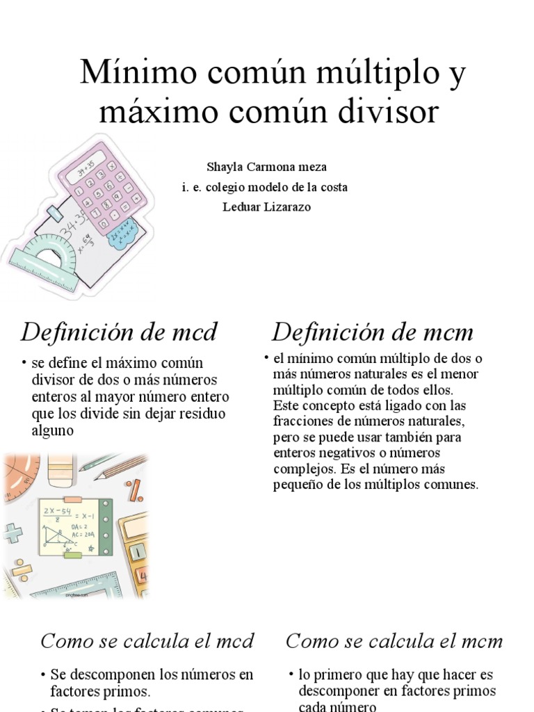 Mínimo Común Múltiplo y Máximo Común Divisor | PDF