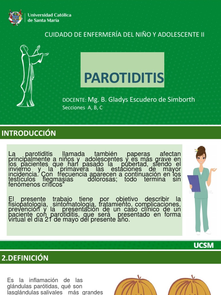 Parotiditis en Niños y Adolescentes | PDF | Especialidades Medicas ...