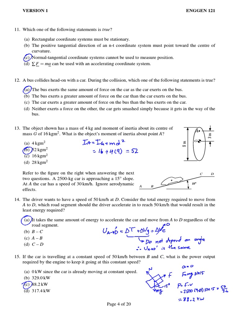 2018 S1 Exam Solutions - Dynamics Full V1-1 | PDF