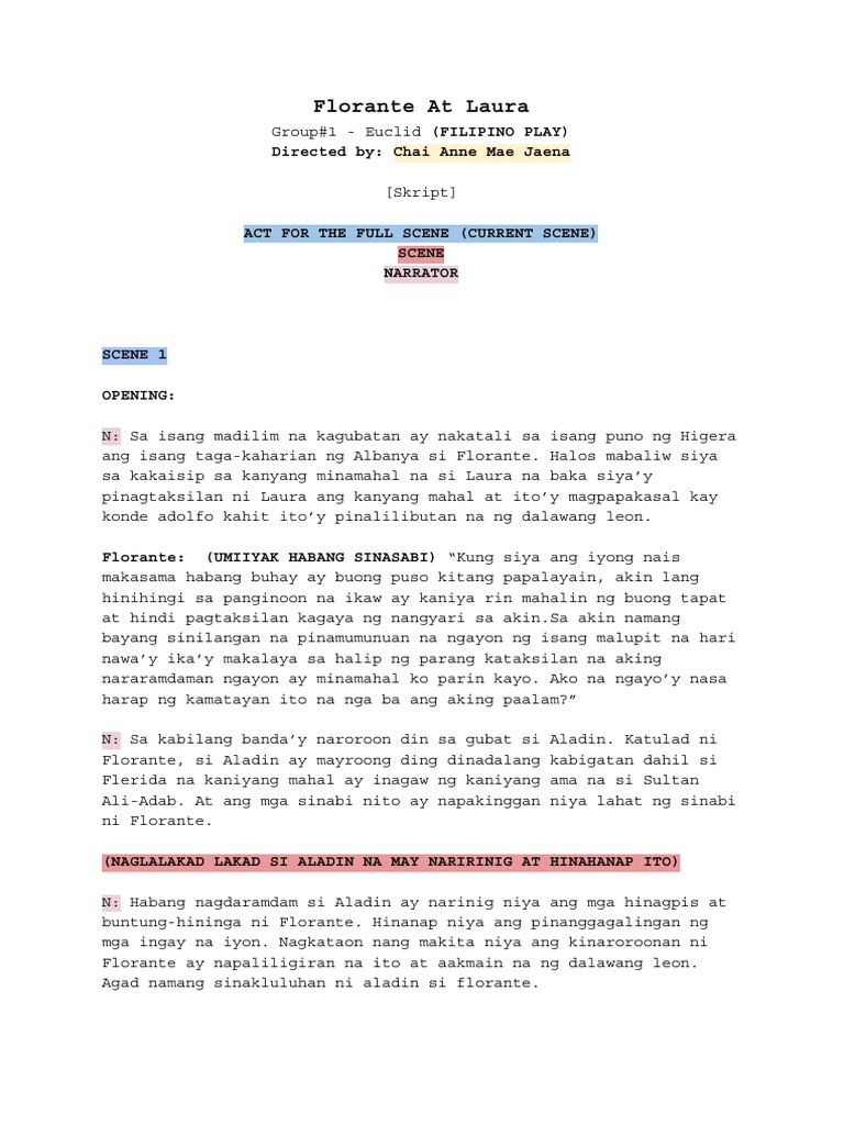 Florante-At-Laura-Script | PDF