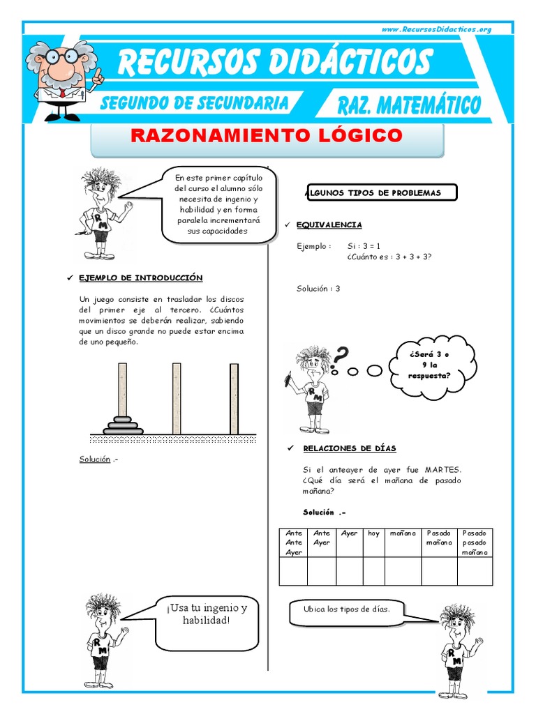 Razonamiento Logico para Segundo de Secundaria | PDF