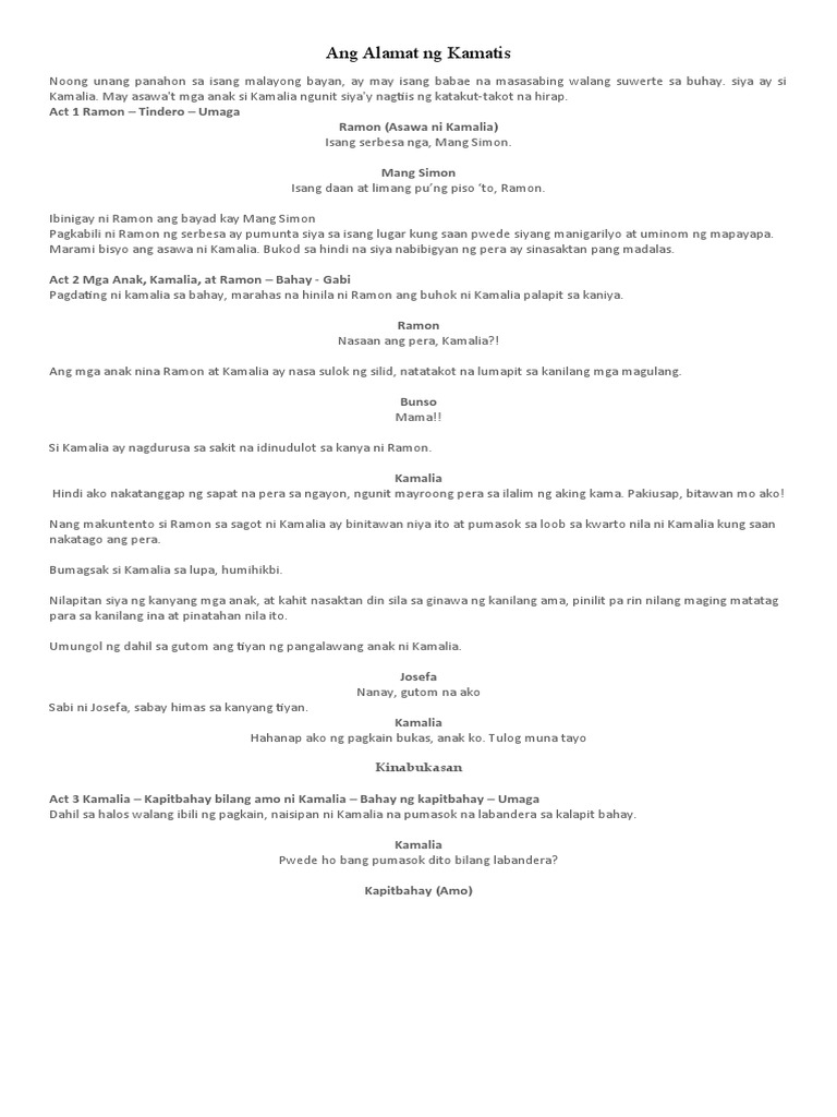 Ang Alamat NG Kamatis - Sica | PDF