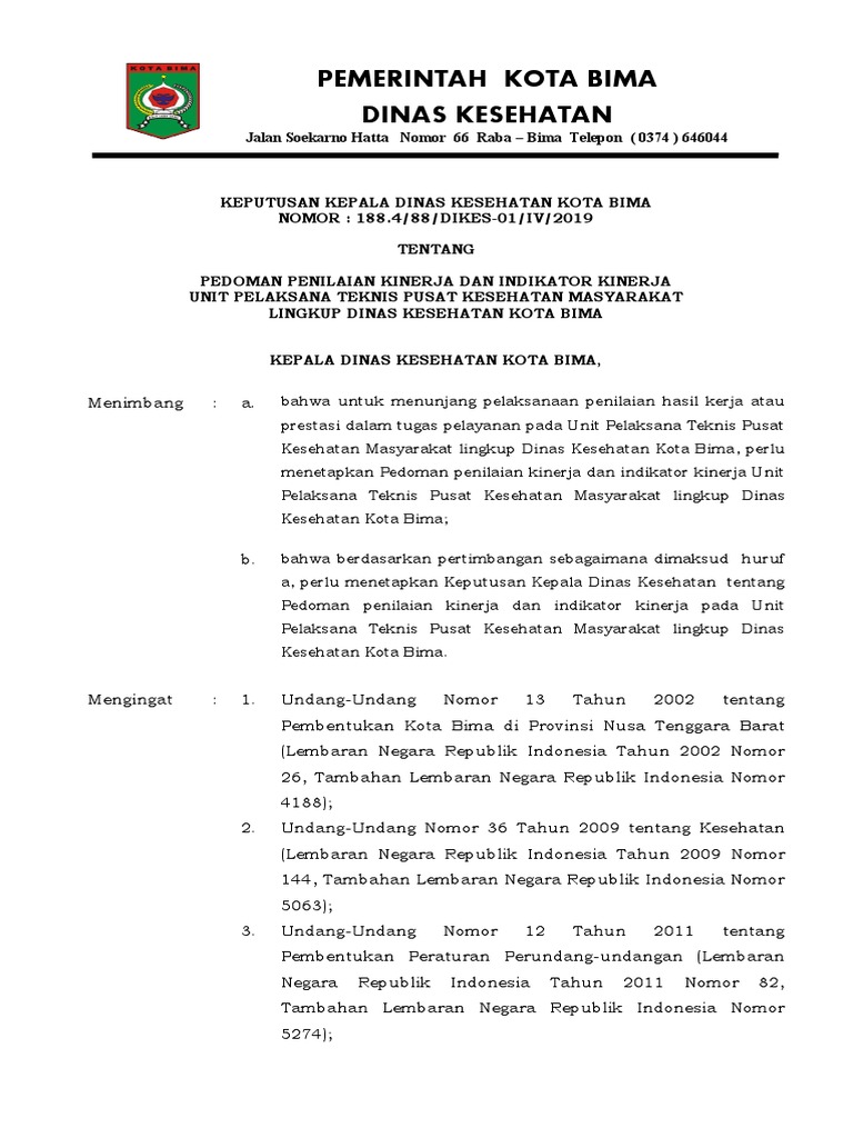 7.a.SK PENILAIAN KINERJA DAN INDIKATOR | PDF | Pengelolaan Keuangan & Uang