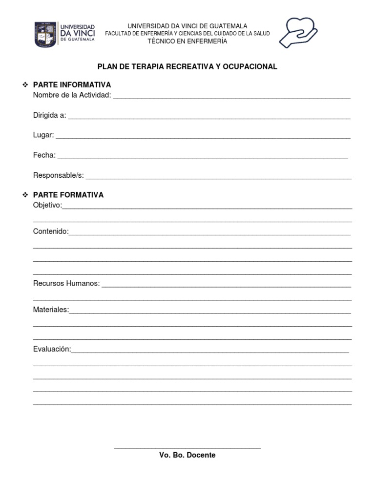 Plan de Terapia Recreativa y Ocupacional | PDF