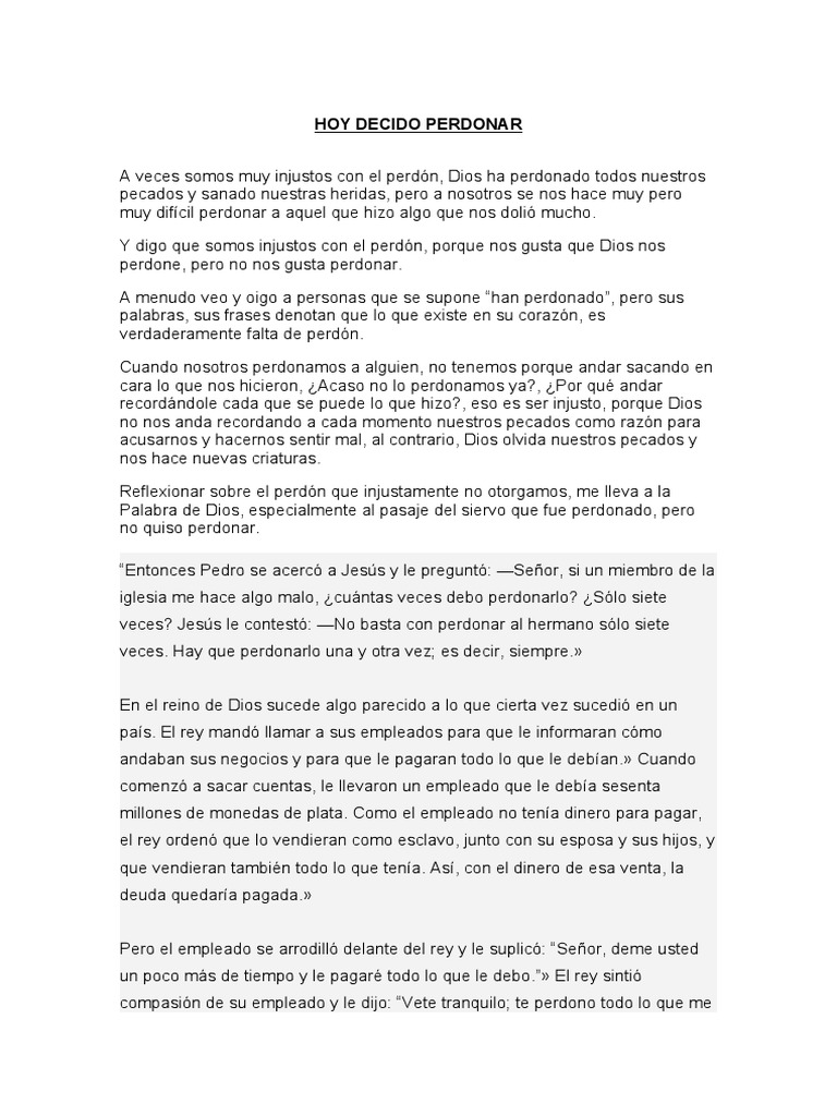 Hoy Decido Perdonar | PDF | Perdón | Pecado