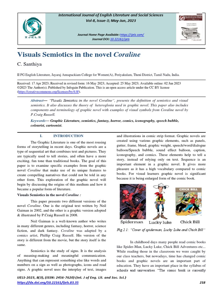 Visuals Semiotics in The Novel Coraline | PDF | Comics | Human ...