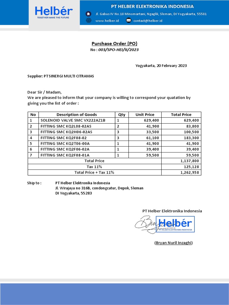 003_SURAT PO HELBER | PDF