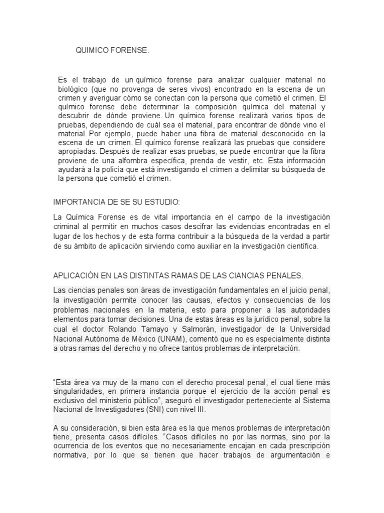 Quimico Forense | PDF | Espectroscopia | Método científico