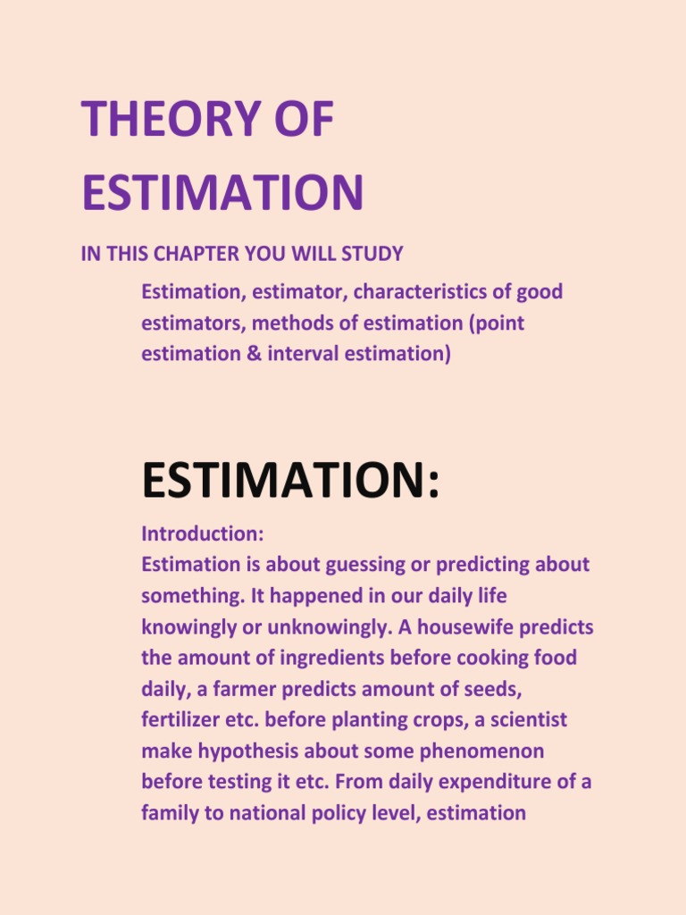 Theory Of Estimation Pdf Estimator Estimation Theory
