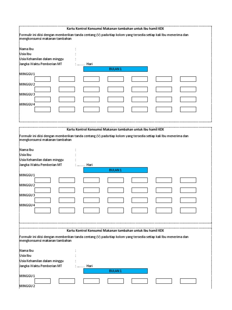 Kartu Monitoring PMT Bumil | PDF | Kesehatan Holistik