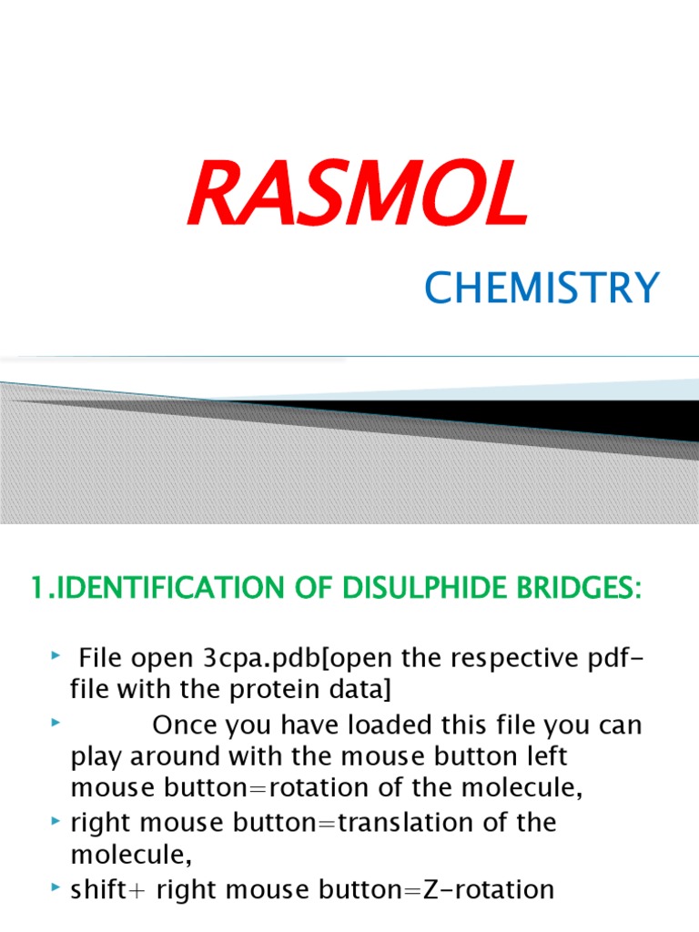 RASMOL | PDF | Teaching Methods & Materials | Science & Mathematics