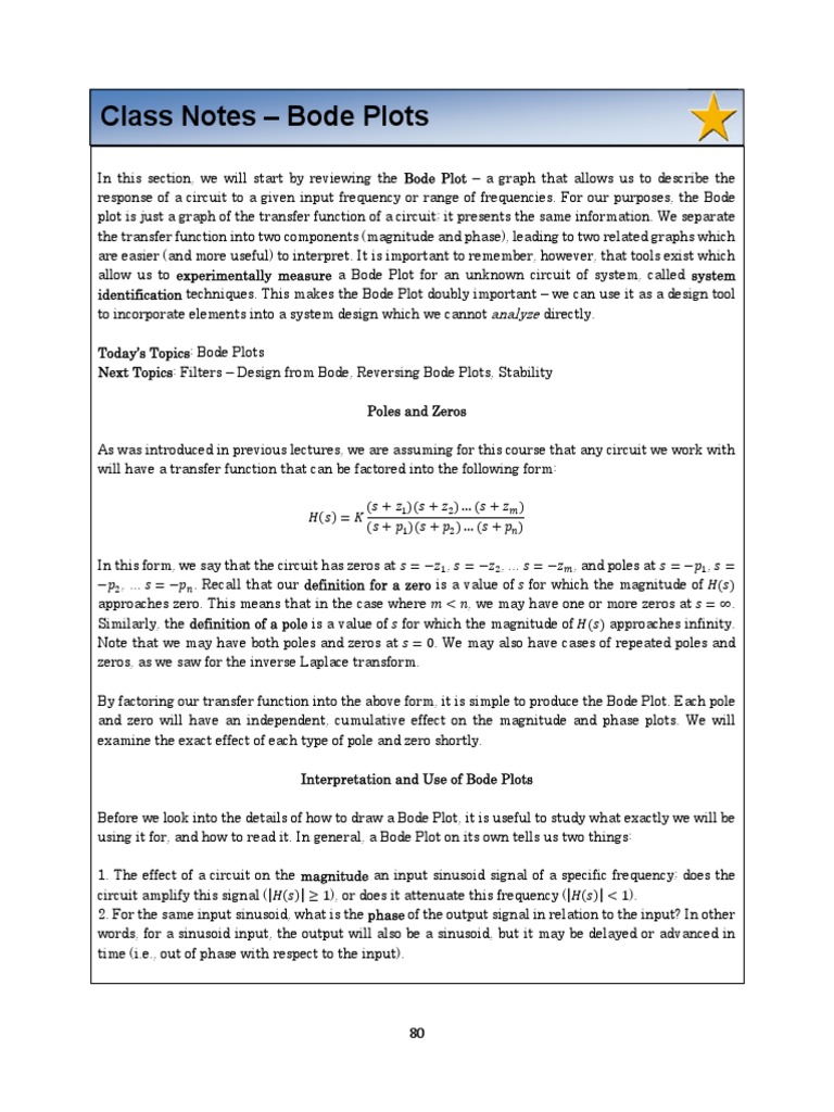 MIE346 - Course Binder - Part III, Bode Plots and Filter Design | PDF