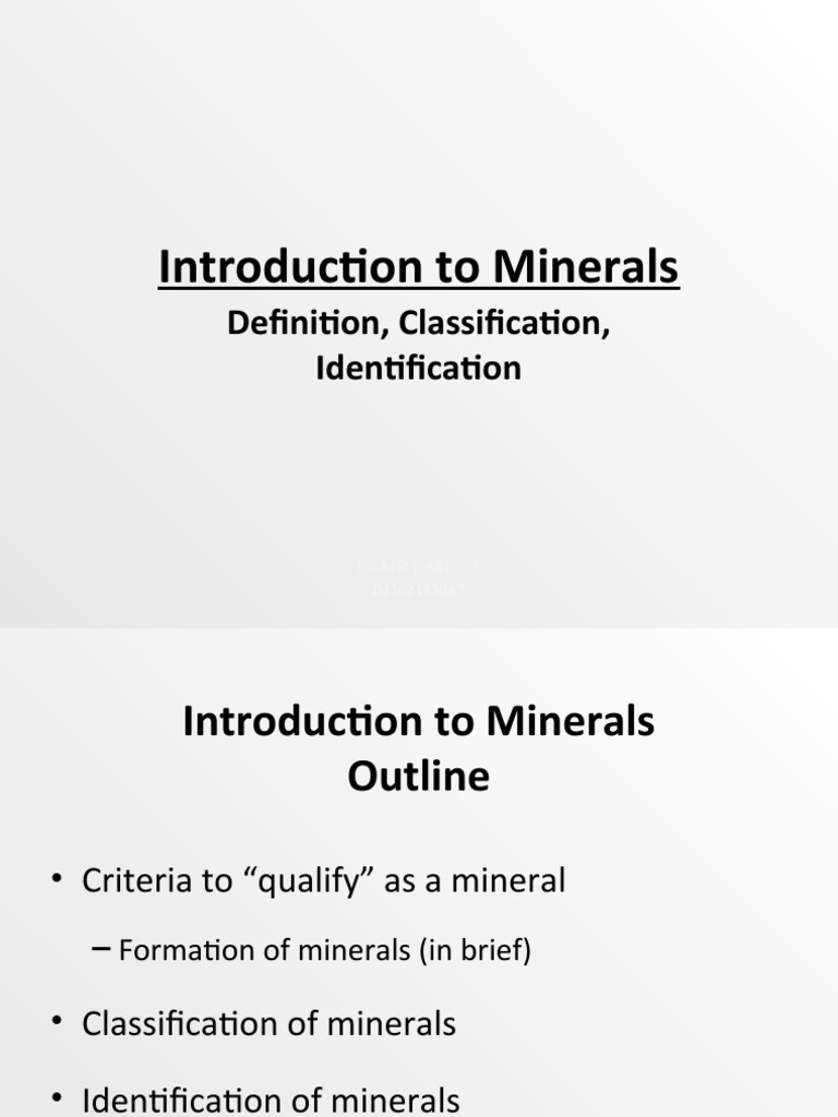 Introduction To Minerals: Definition, Classification, Identification ...