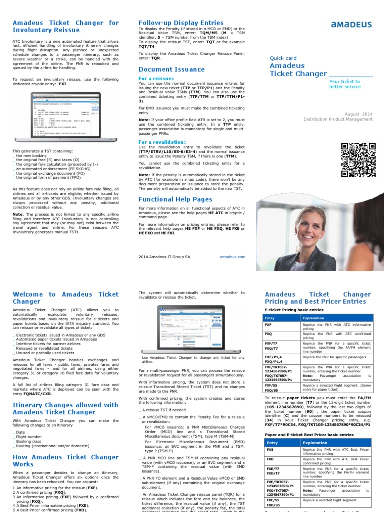 Amadeus Ticket Changer Guide | PDF | Transport | Airlines