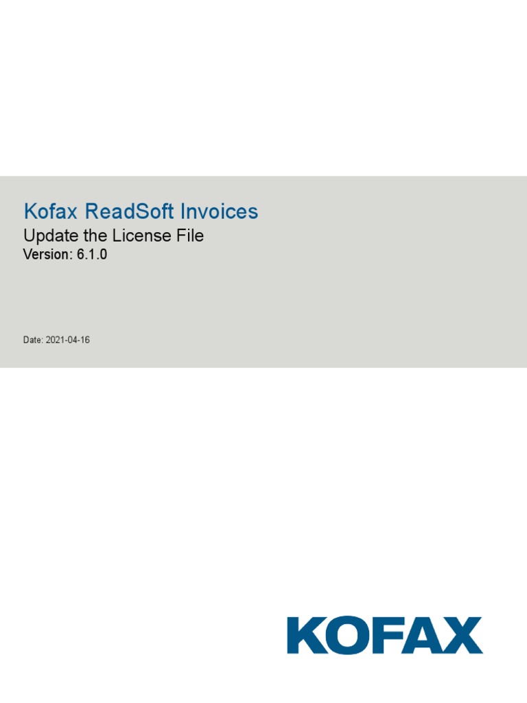 Updating Kofax ReadSoft Invoices License | PDF | Computers