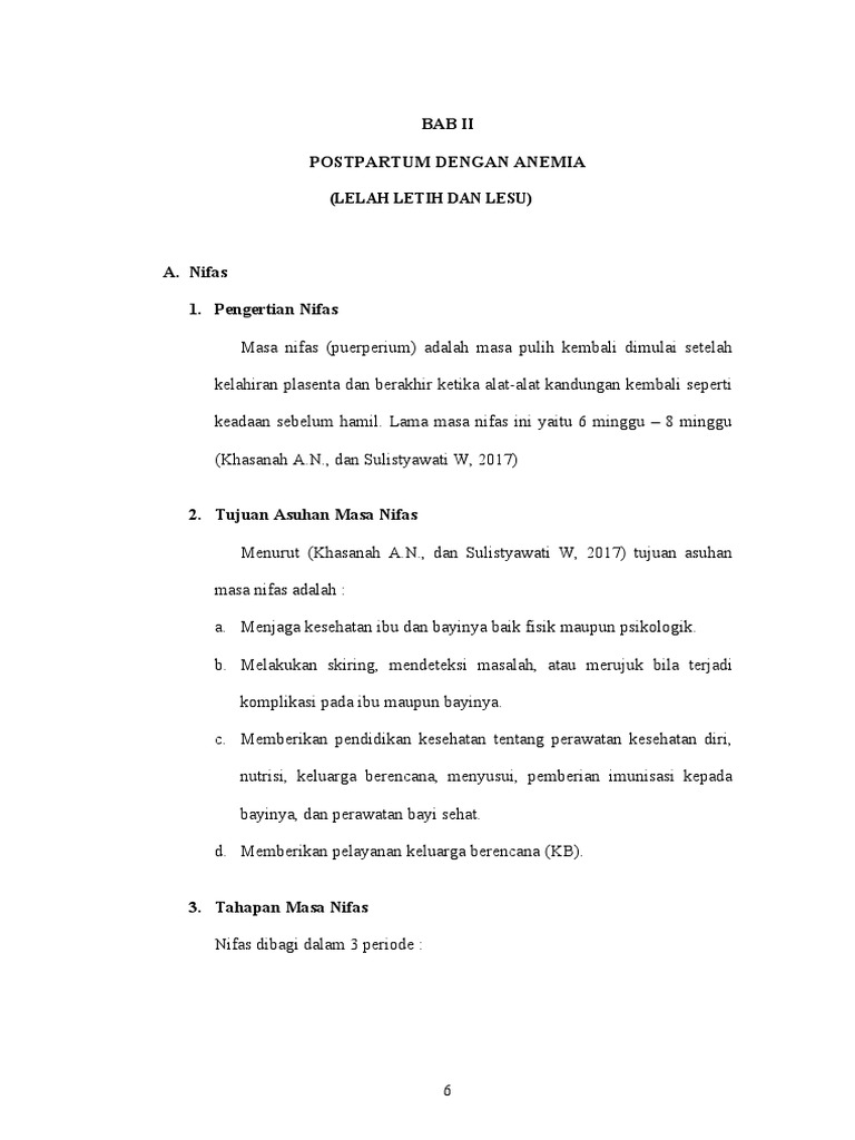 Referensi Jurnal Lemah Letih Lesu (Anemia) Pada Ibu Nifas | PDF