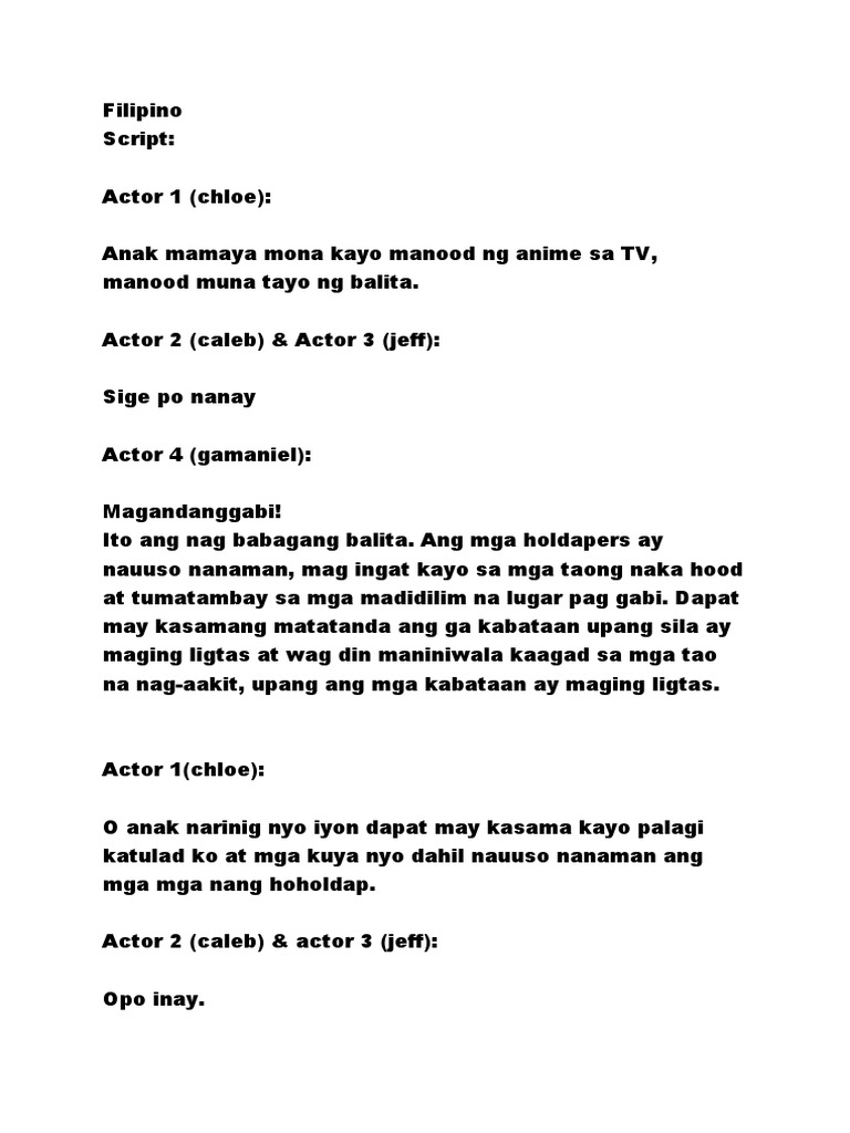 Filipino Script Document | PDF