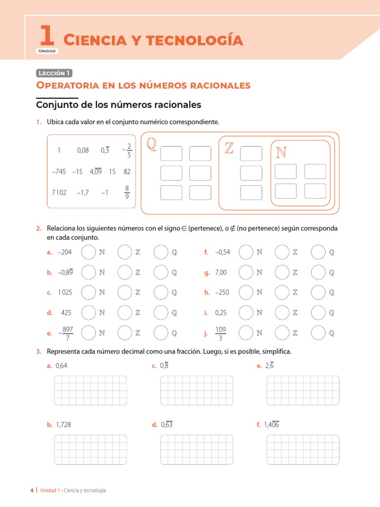 Operaciones con Números Racionales | PDF | Número racional | Aritmética