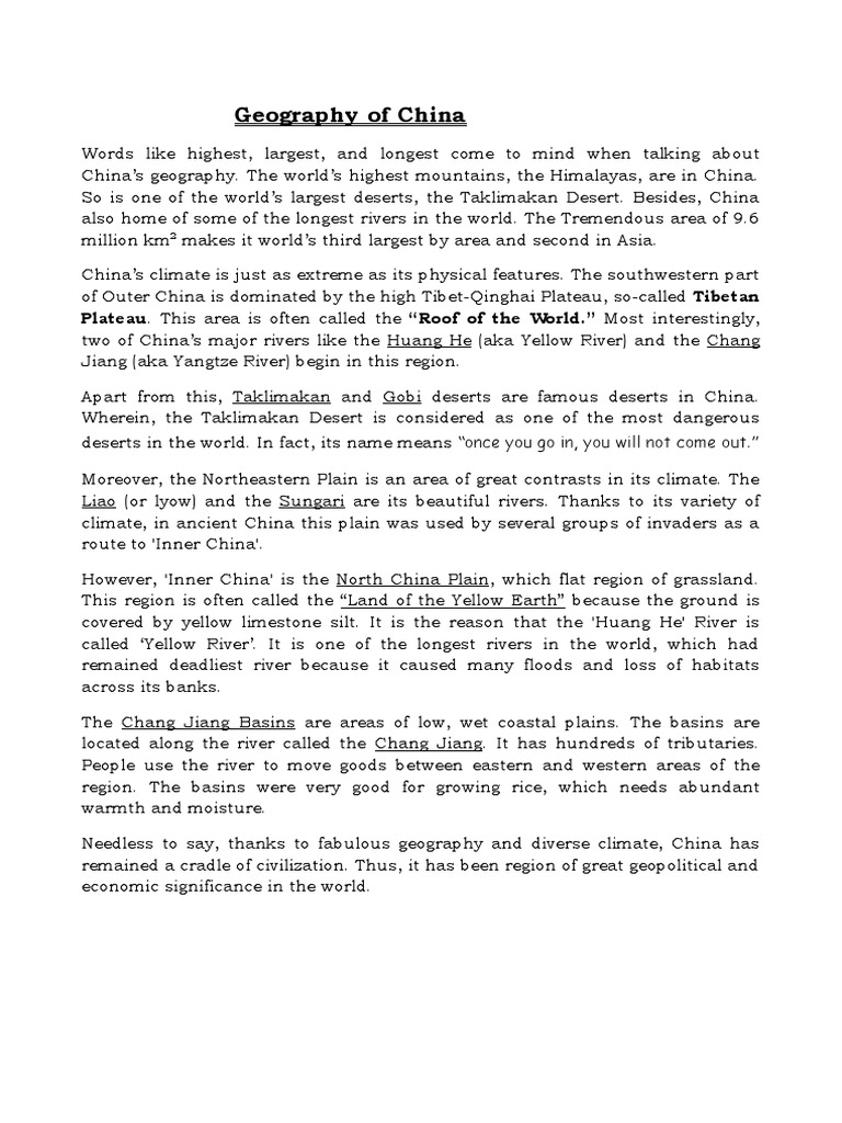 Geography of China | PDF