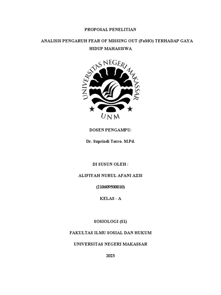 Proposal Penelitian Fomo | PDF