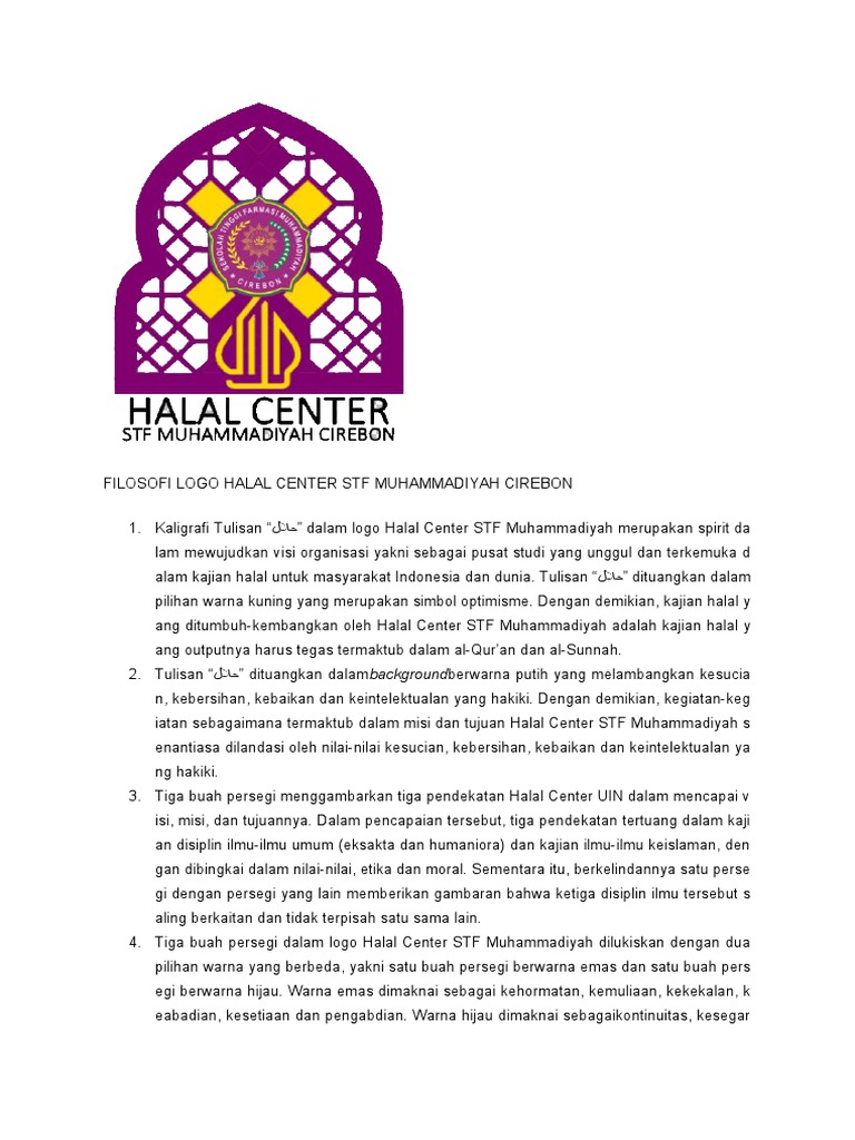 Filosofi Logo Halal Center STF Muhammadiyah Cirebon | PDF