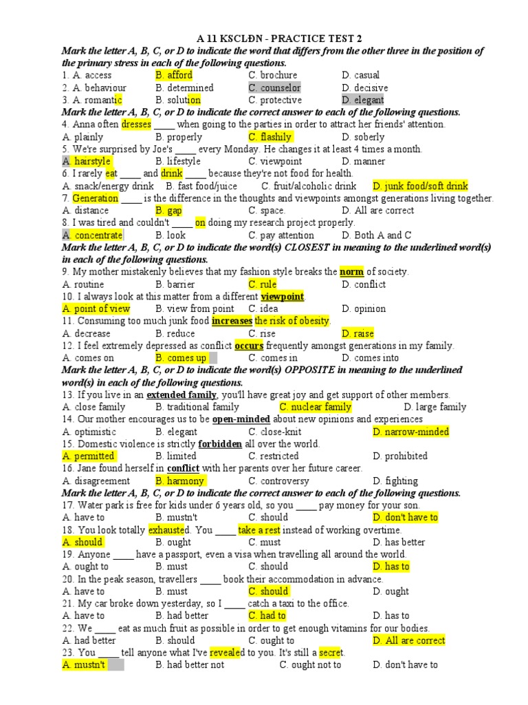 KEY-Practice - Test2-KS | PDF | Online Dating Service | Love