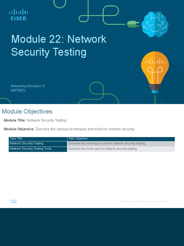 Network Security v1.0 - Module 22 | PDF | Security | Computer Security